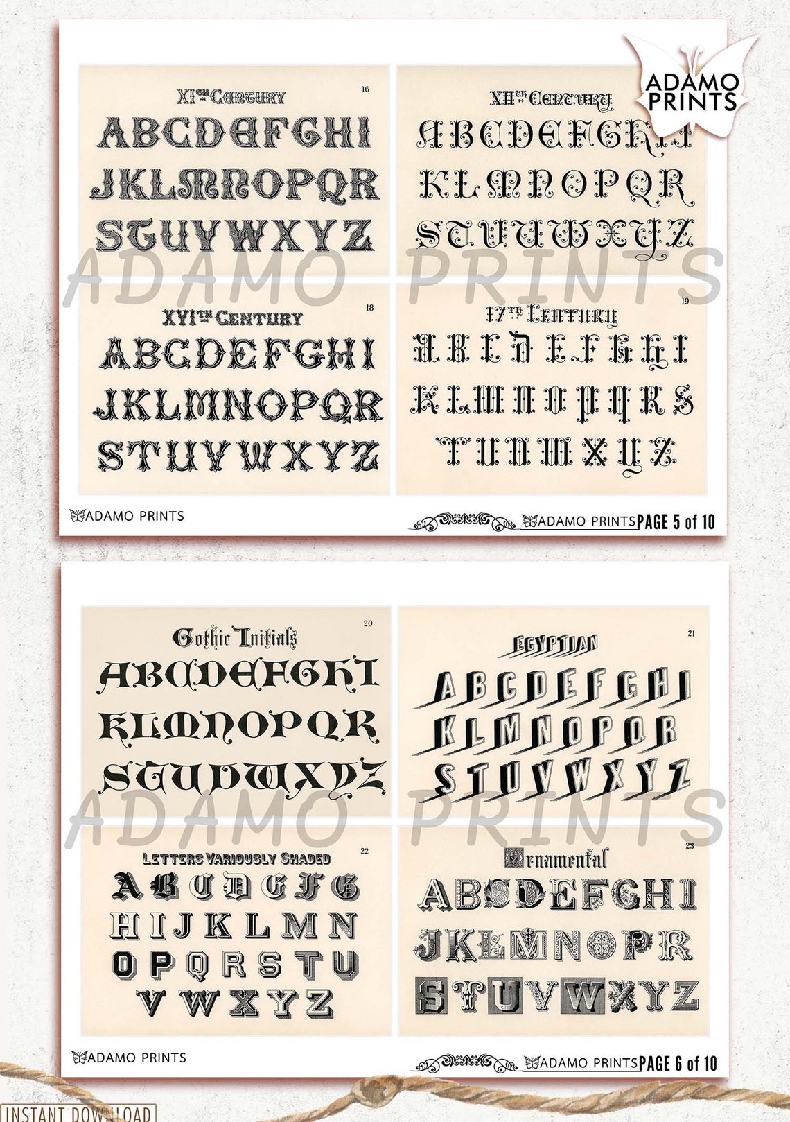 Antique Alphabet Alphabet Digital Rare Book Page Antique - Etsy