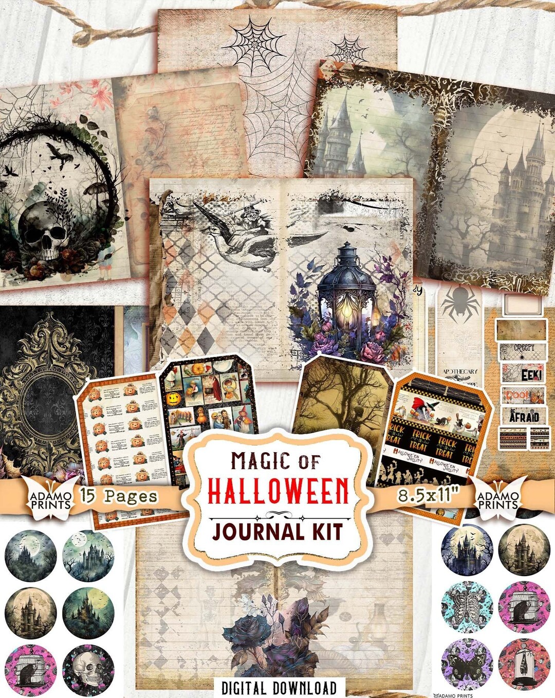 Magic of Halloween Journal Kit, Journal Page, Magic, Horror, Witch ...