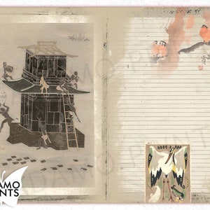 Vintage Japan Journal Kit, Japanese Journal Page, Asian Journal Pack ...