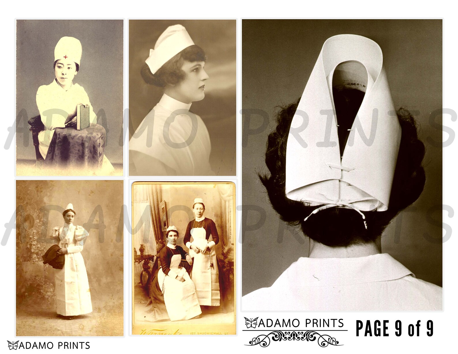 Retro Nurse Antique Photo Nurse Digital Ephemera Art | Etsy