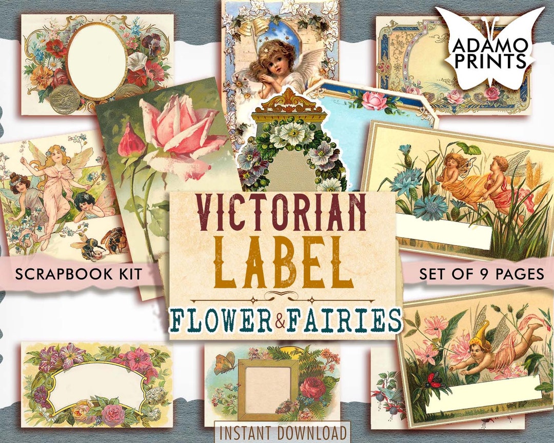 Victorian Label, Flower & Fairies Labels, Blank Labels, Art Deco ...