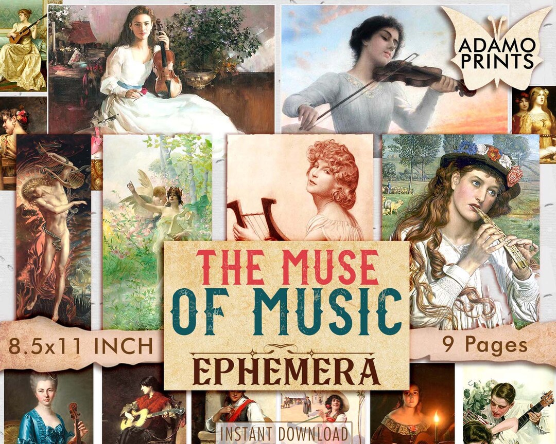 The Muse of Music, Collage Sheets, Digital Images, Collage Paper ...