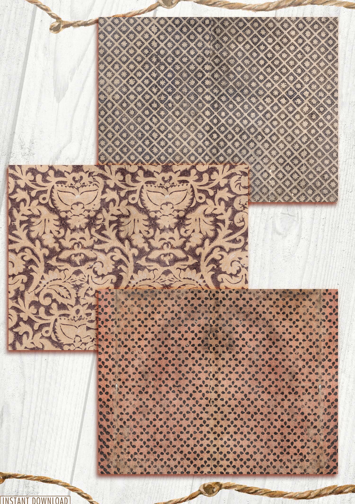 Decorative Paper Book Cover Set5 Grunge Junk Journal Kit - Etsy