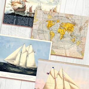 Sea Travel Old Map, Vintage Map Printable, Antique Map, Digital, Grunge ...