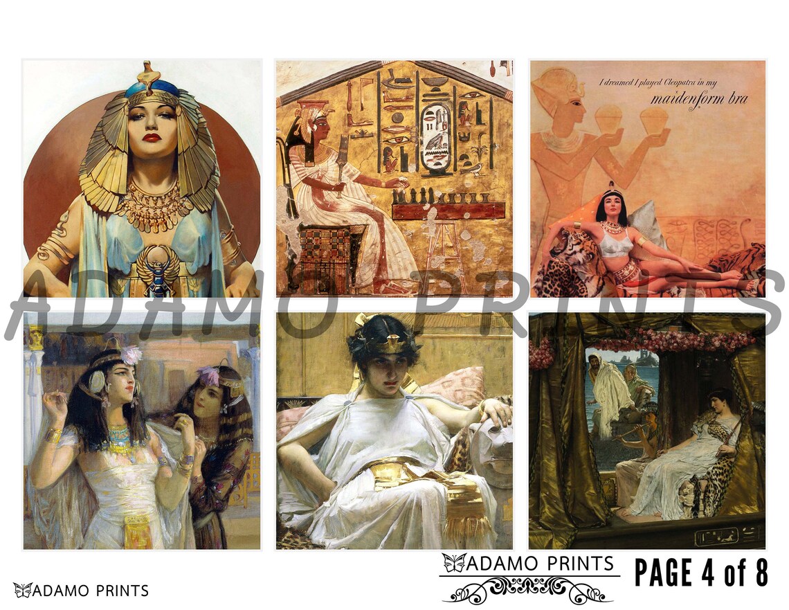 Cleopatra Vintage Art Digital Images Digital Collage | Etsy Canada