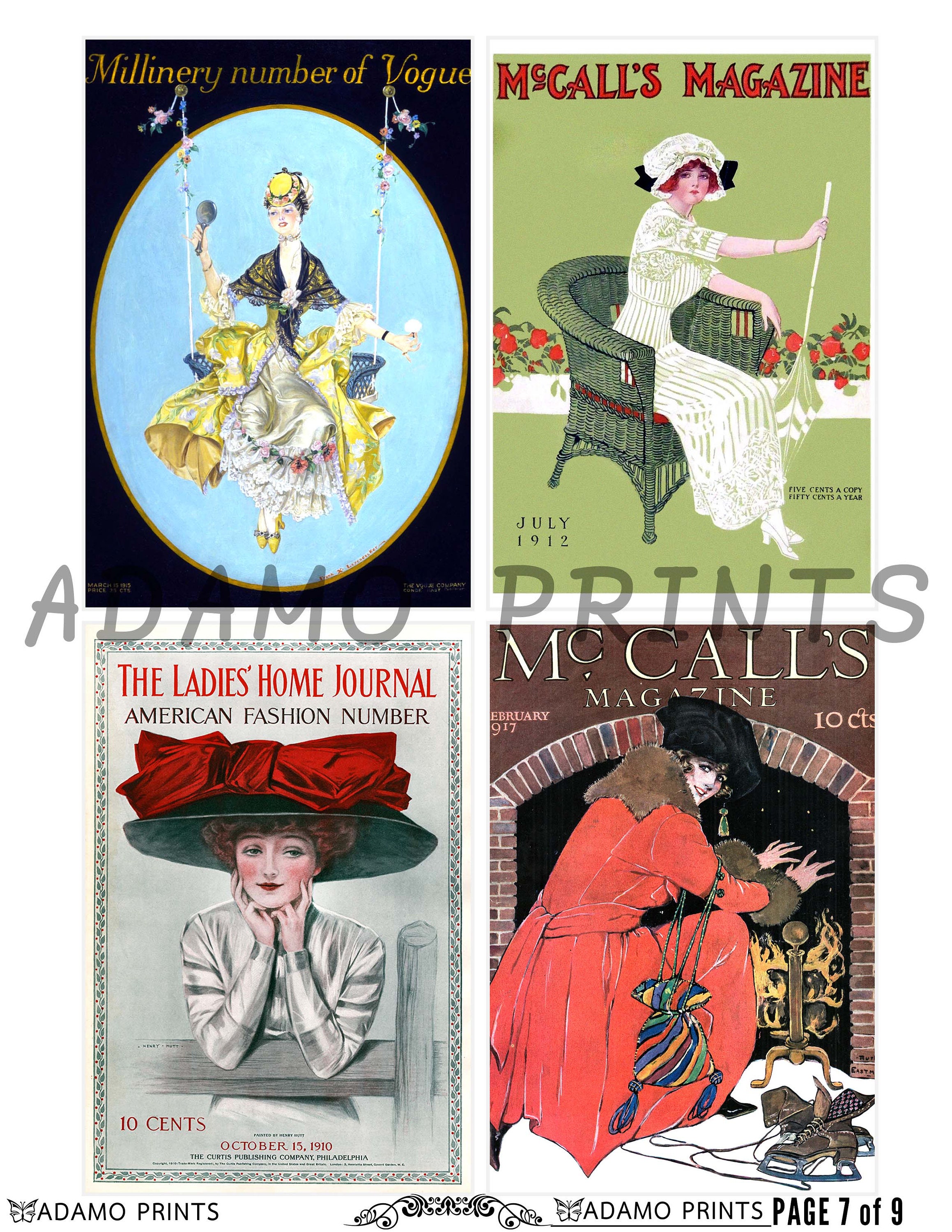 Beautiful Women Cover Set2 Vintage Images Women Digital | Etsy