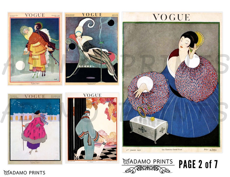 Old Fashion Magazine Cover Magazine Digital Vintage Art - Etsy