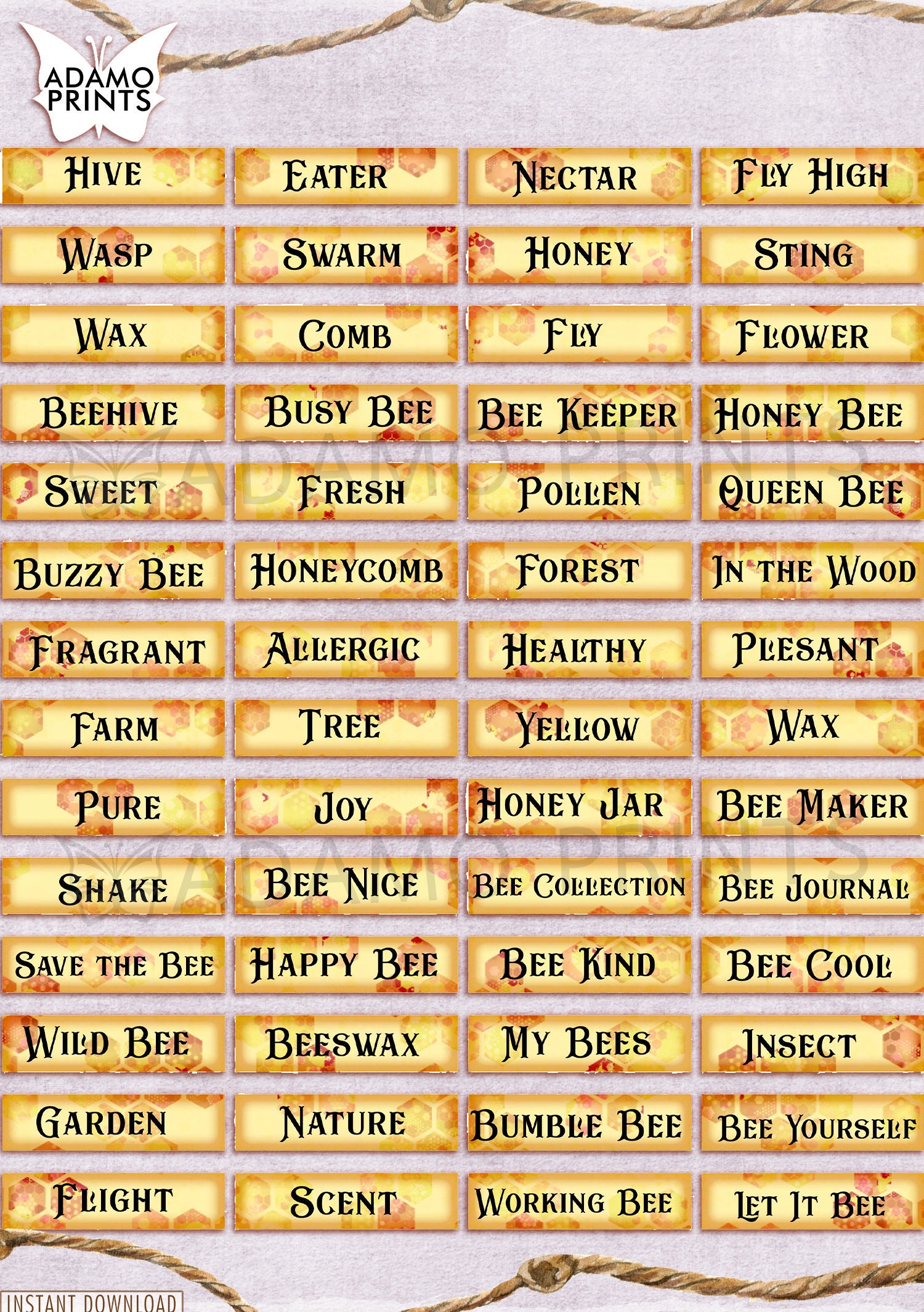 Bee Journal Words Journal Quotes Junk Journaling Words | Etsy