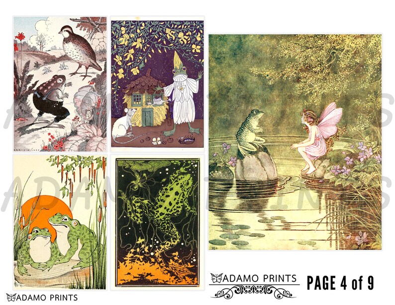 The Frogs Animal Digital Trade Card ATC Woodland Digital - Etsy