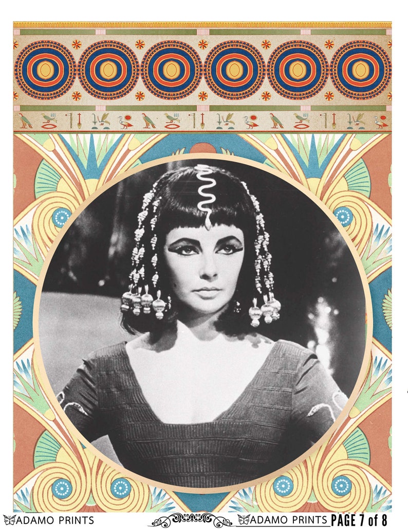 Cleopatra Vintage Art Digital Images Digital Collage - Etsy