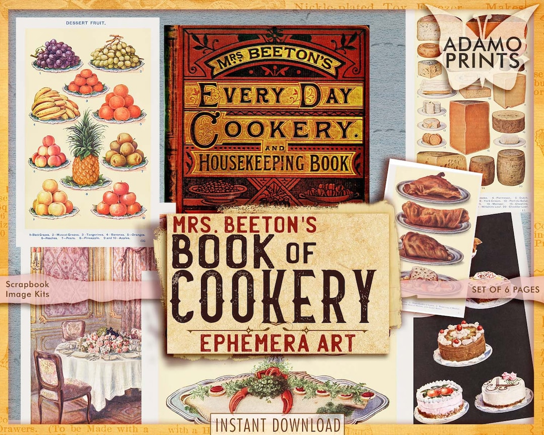 Mrs. Beeton's Book of Cookery, Cookbook Recipe, Printable Images ...