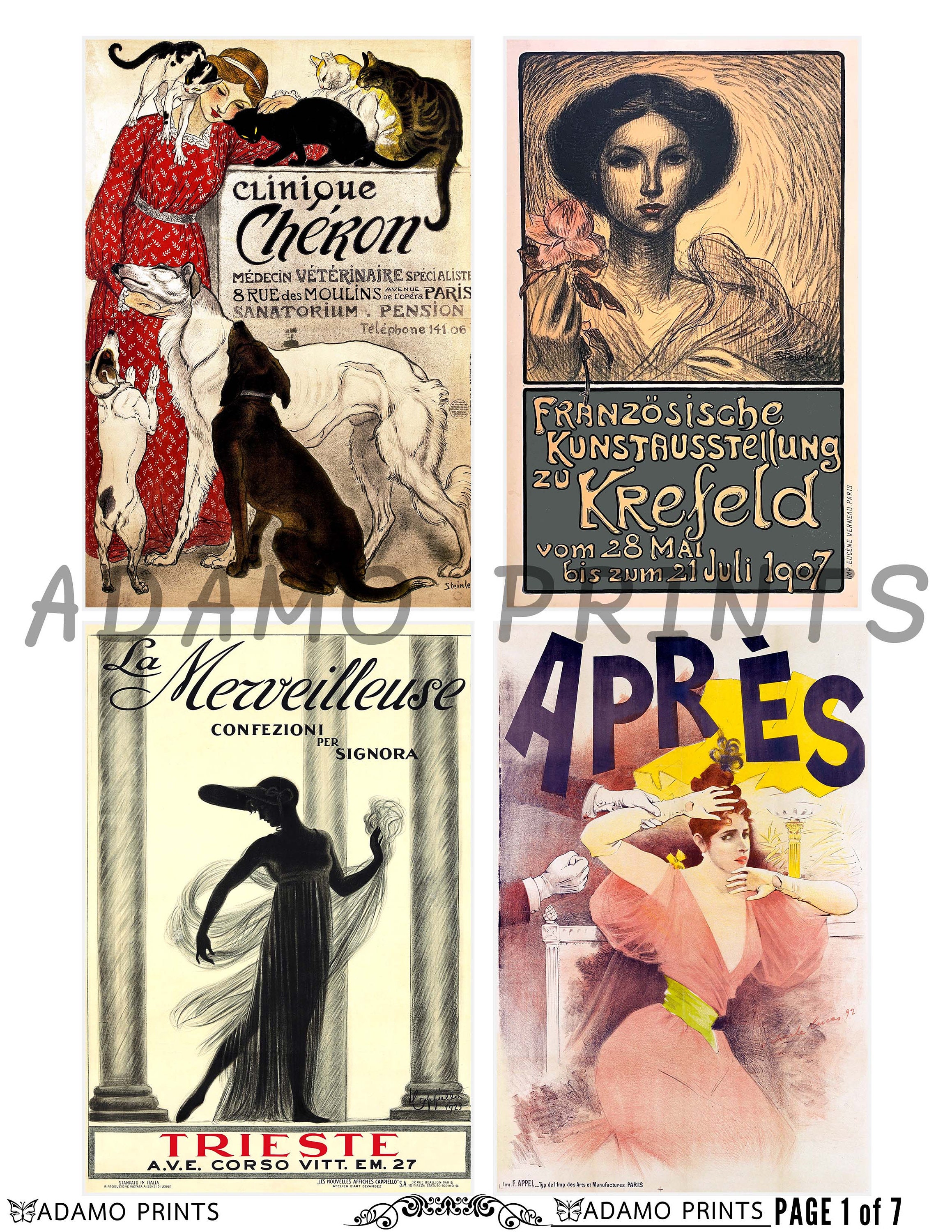 Art Nouveau Collection Art Deco Magazine Digital Vintage | Etsy