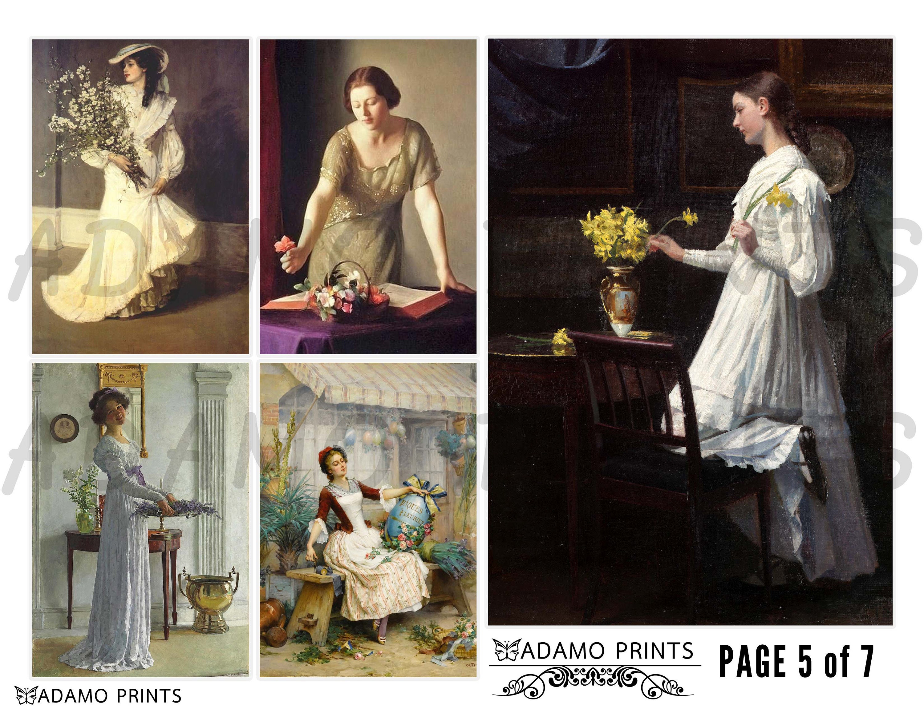 Flower Scent Women Digital Ephemera Classic Women Journal - Etsy