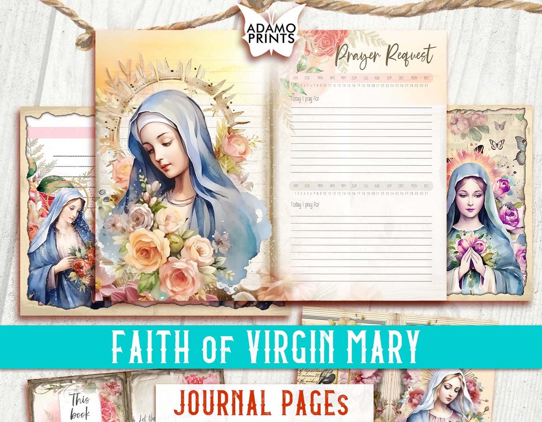 Faith of Virgin Mary Journal Pages, Christian Religious Journal ...