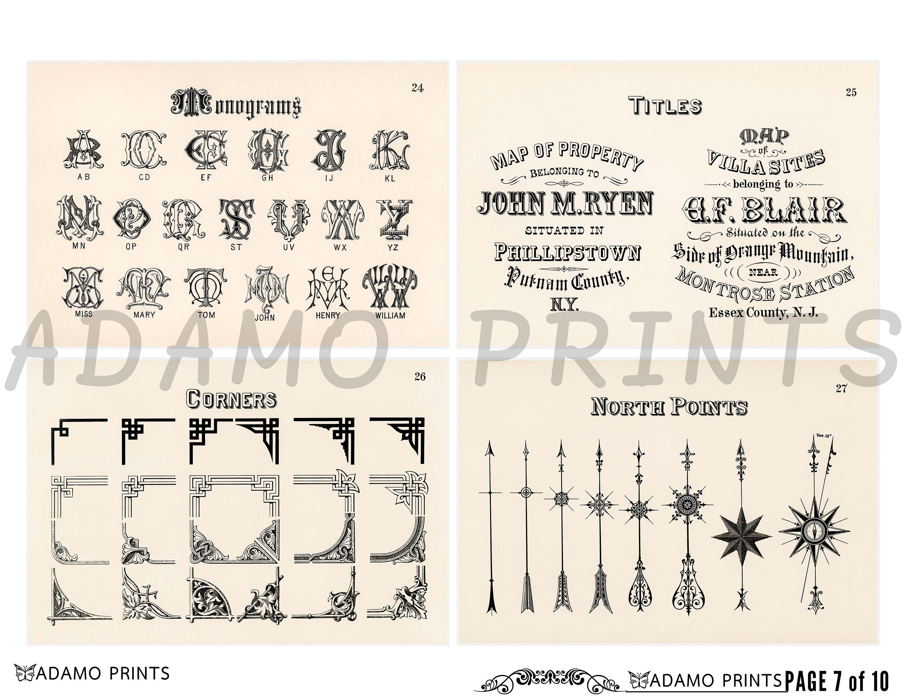 Antique French Alphabet: 19th Century Printable Images (digital ...