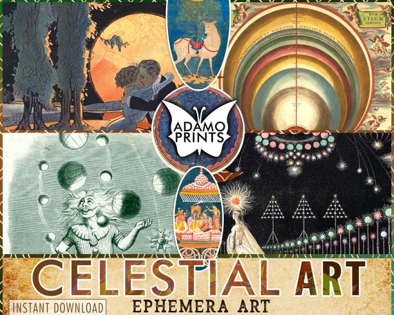 Celestial Art Vintage Astrology Zodiac Astronomy Digital | Etsy