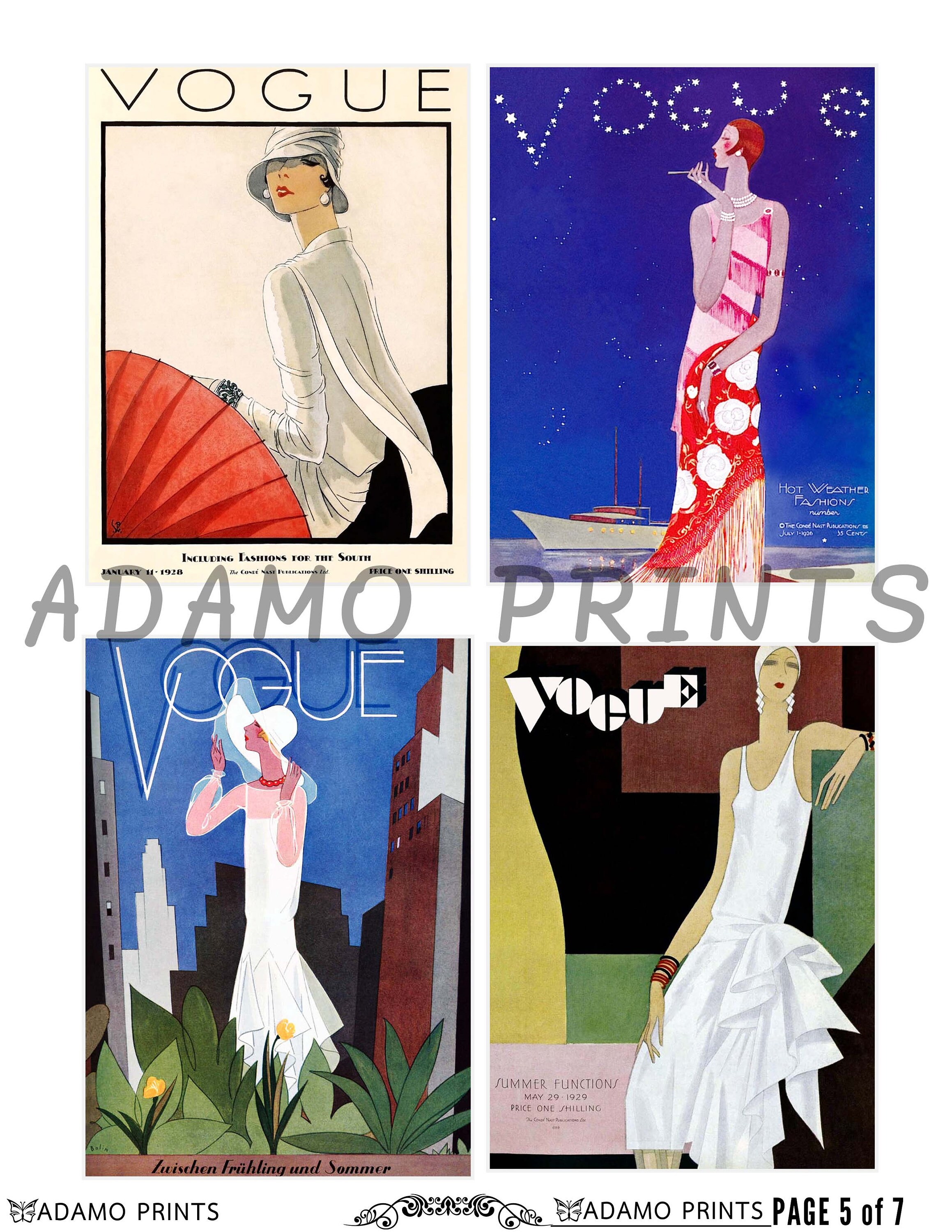 Old Fashion Magazine Cover Magazine Digital Vintage Art - Etsy