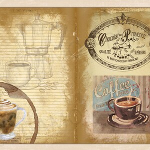 Coffee & Choco Journal Kit, Journal Page, Collage Sheets, Chocolate ...
