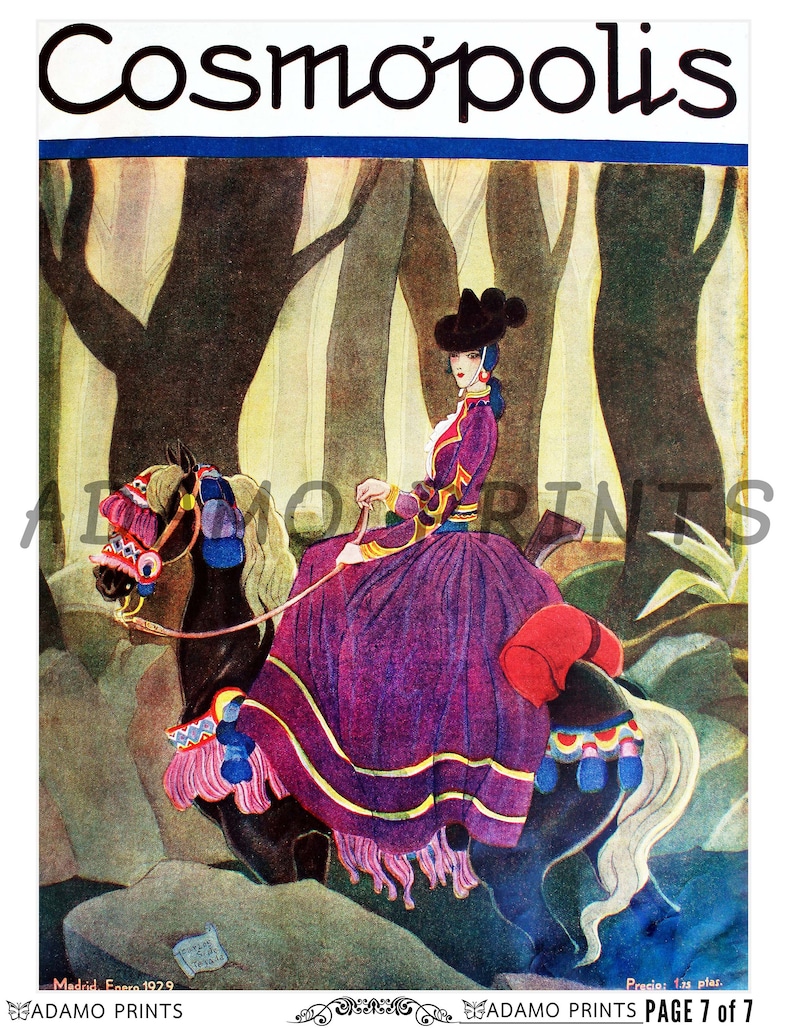 Old Fashion Magazine Cover Magazine Digital Vintage Art - Etsy