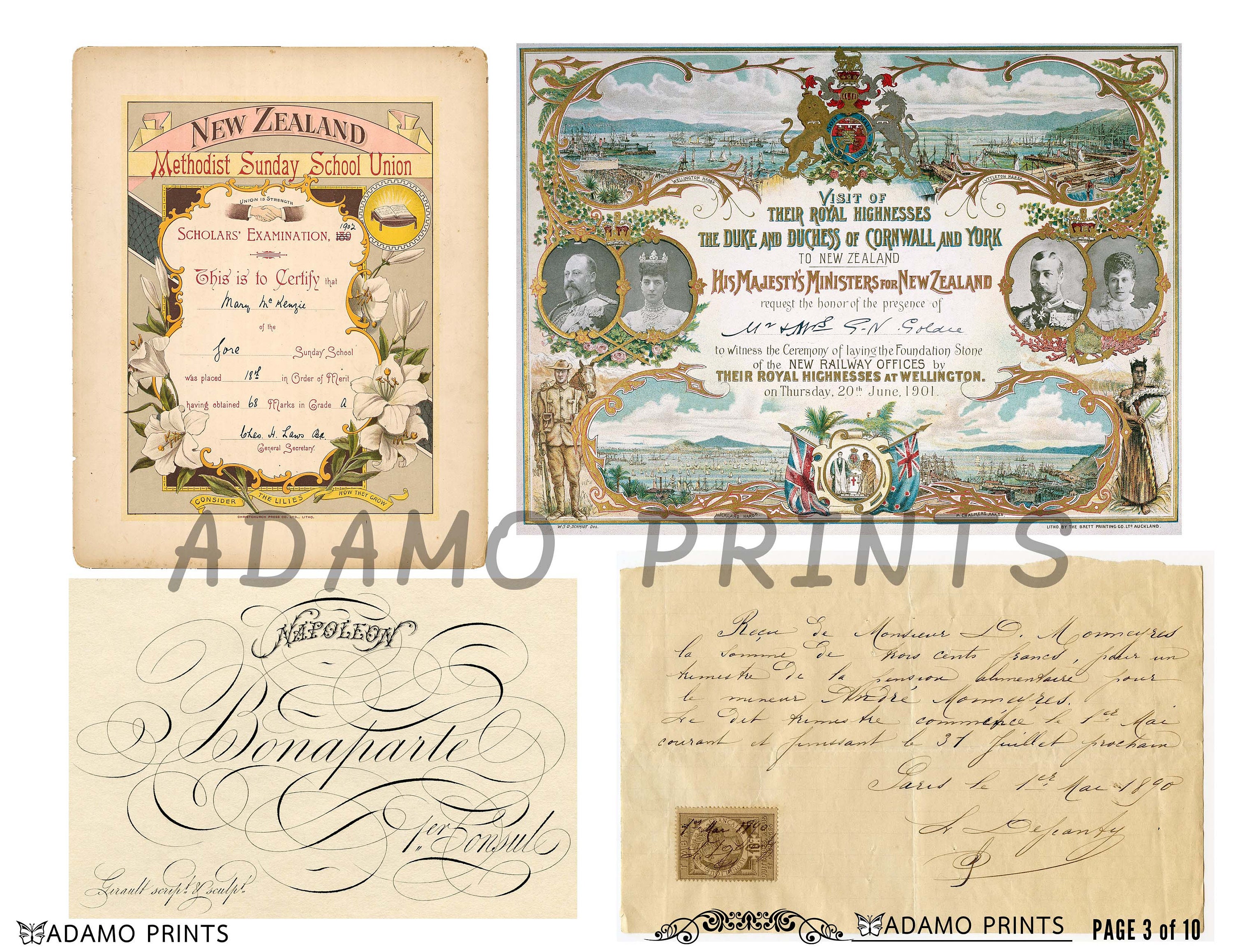 Vintage Ephemera Script, Old Letter, Postcards, Ticket, Ephemera ...