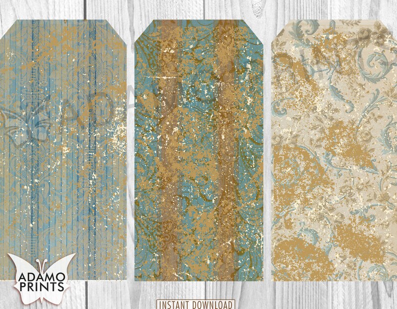 Wallpaper Grunge Tag Kit Digital Tag Victorian Ephemera - Etsy
