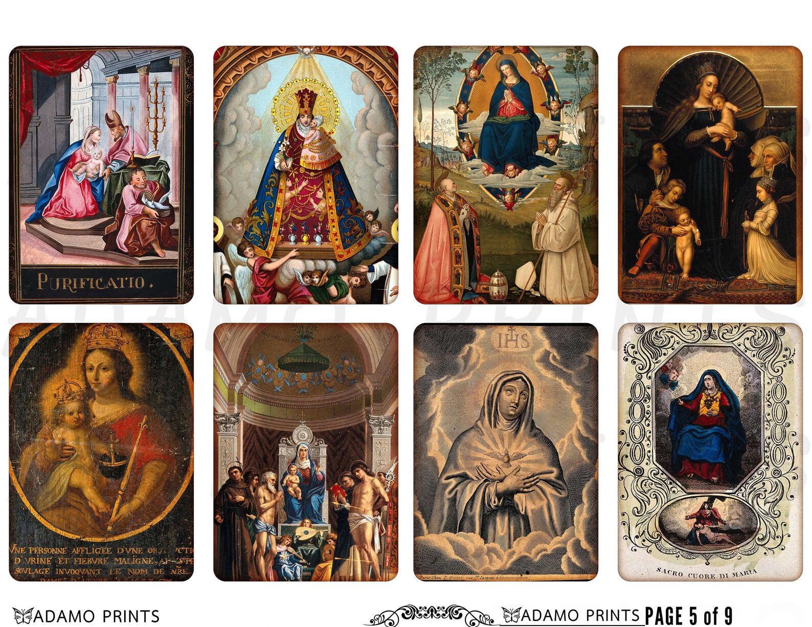 Vintage Saint Mary Holy Cards: Ephemera Collage Sheet (digital Download ...