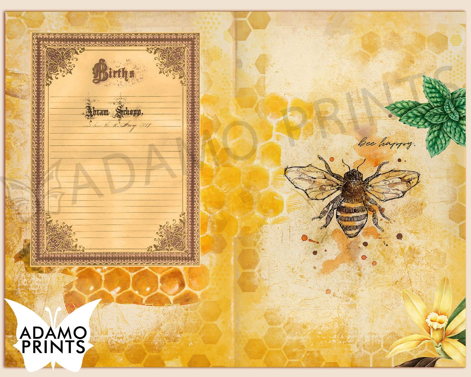 Honey Bee Journal Kit Busy Bee Beekeeper Journal Page | Etsy