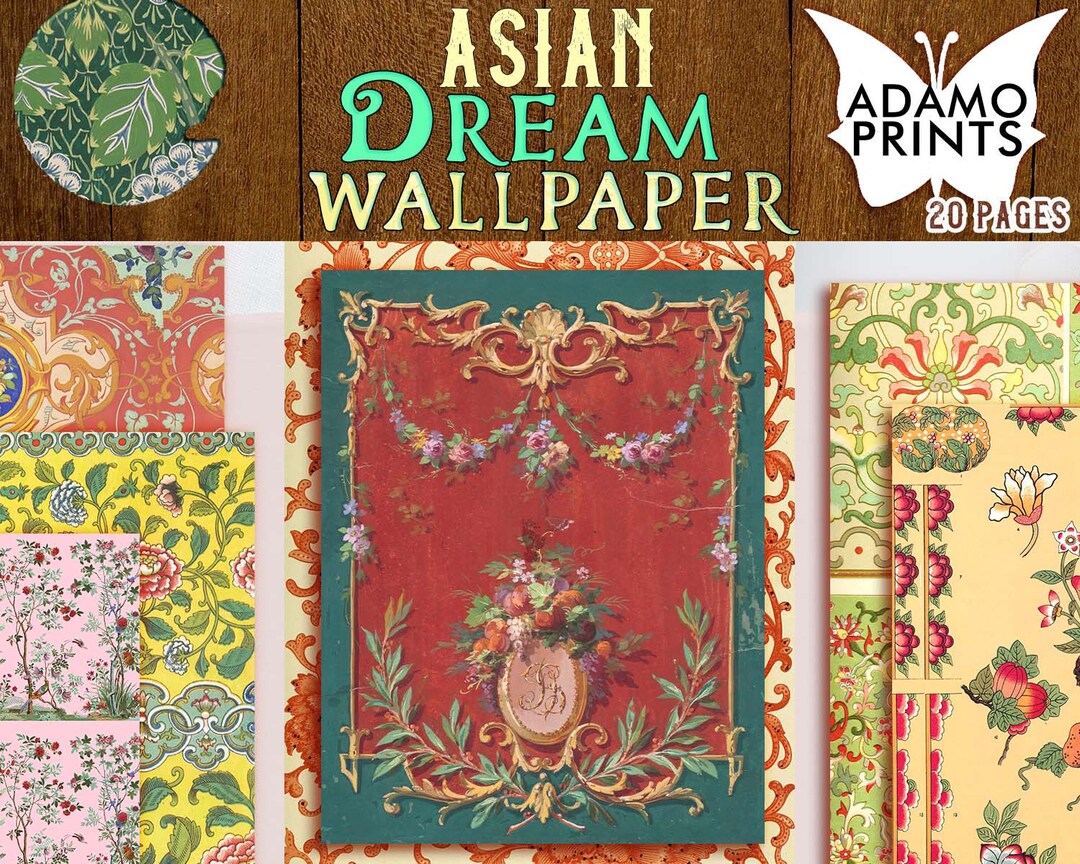 Asian Dream Wallpaper, Flower Printable, Junk Journaling Kit, Paper for ...