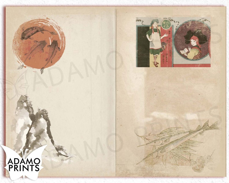 Vintage Japan Journal Kit Japanese Journal Page Asian | Etsy