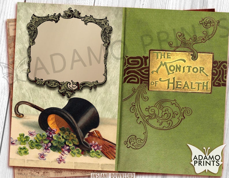 Vintage Book Cover Journal Kit Tags Tab Journal Note Card - Etsy