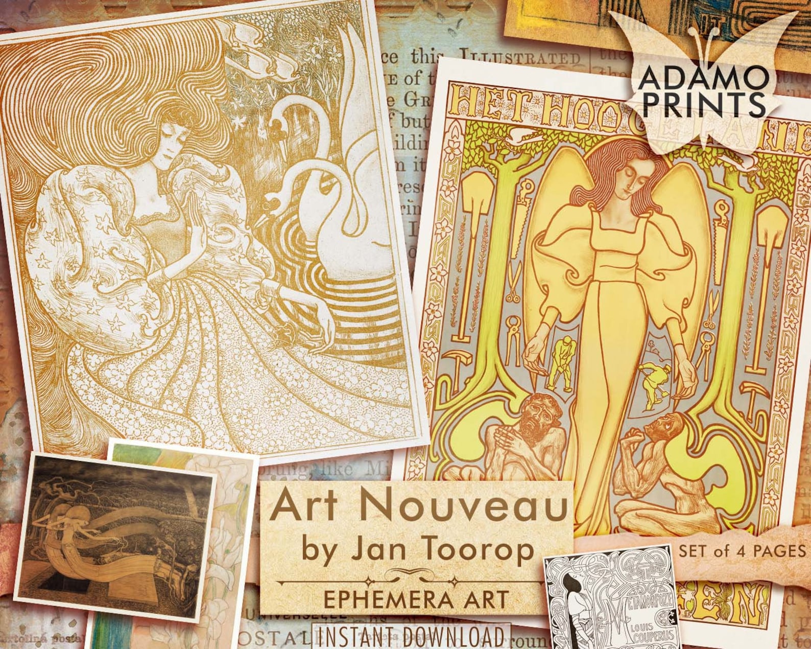 Art Nouveau by Jan Toorop Digital Classic Paintings - Etsy UK