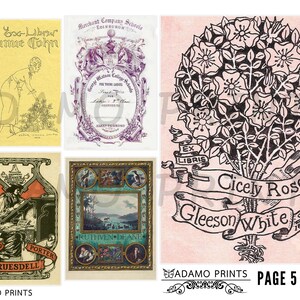 Loads of Color Bookplate Set1, Printable Bookplates, Ephemera Kit ...