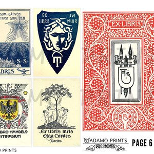 Ex Libris, Digital Bookplate, Printable Bookplates, Ephemera Kit ...