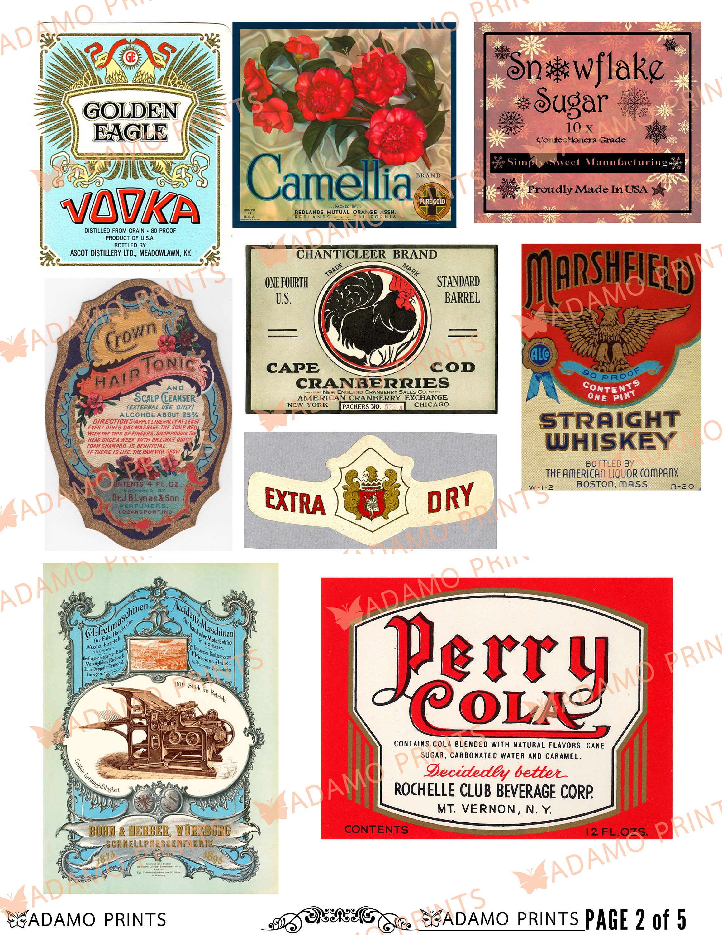 Rare Vintage Label Set1 Crate Labels Color Labels Digital | Etsy