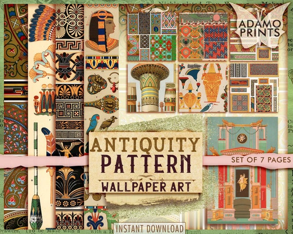 Antiquity Pattern Antique Wallpaper Digital Ephemera - Etsy