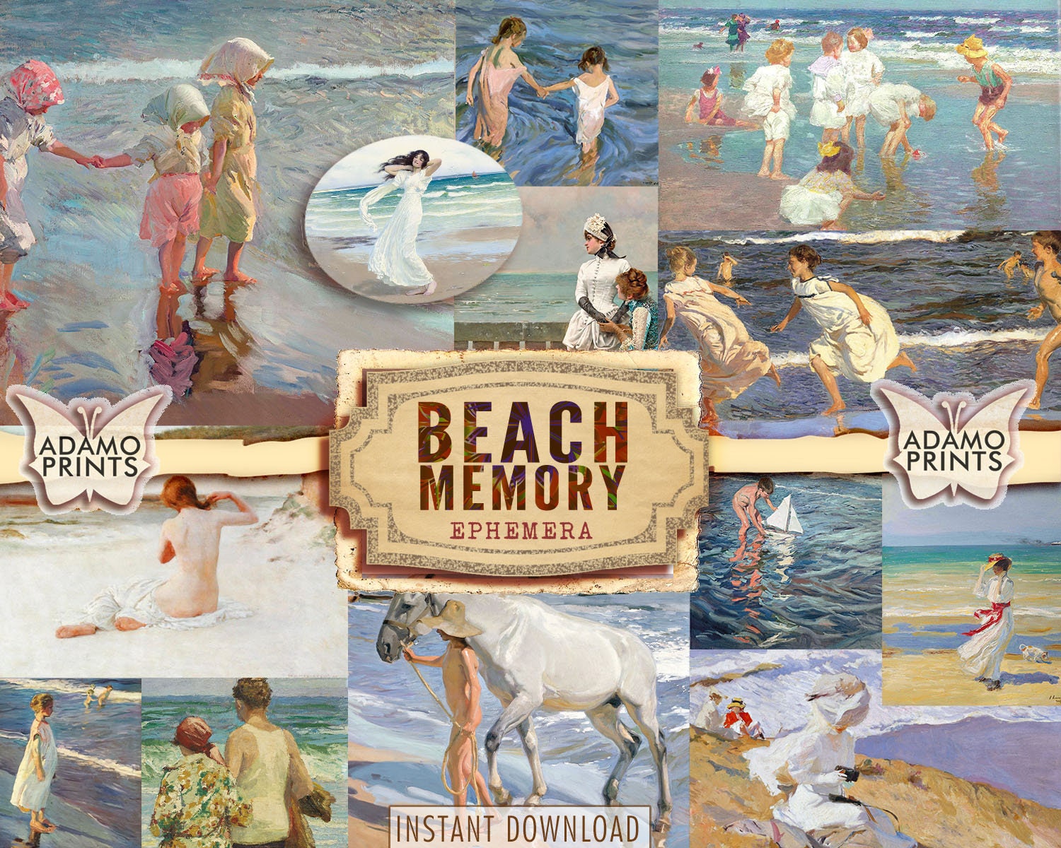 Beach Memory, Children Ephemera, Women Digital, Ephemera Beach, Digital ...