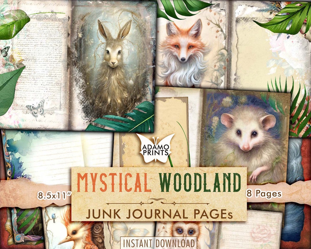 Mystical Woodland Junk Journal Pages, Nature Collage Junk Journal ...