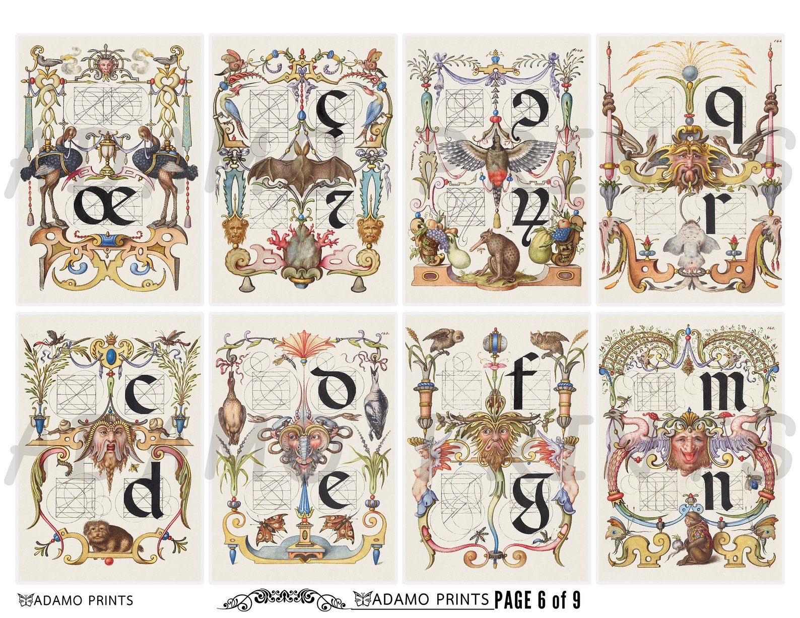 Model Book of Calligraphy Set1 Alphabet Digital Rare Book - Etsy