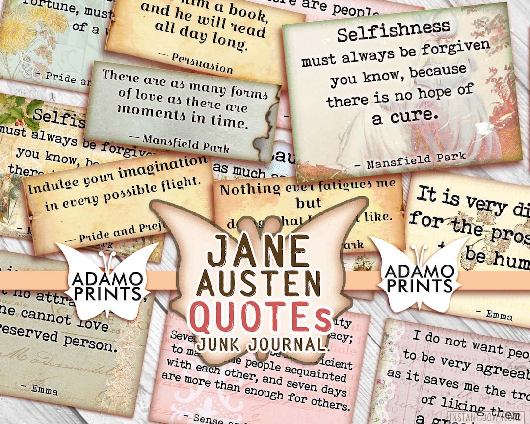 Jane Austen Quotes: Printable Ephemera for Junk Journals (PDF & JPG) - Etsy