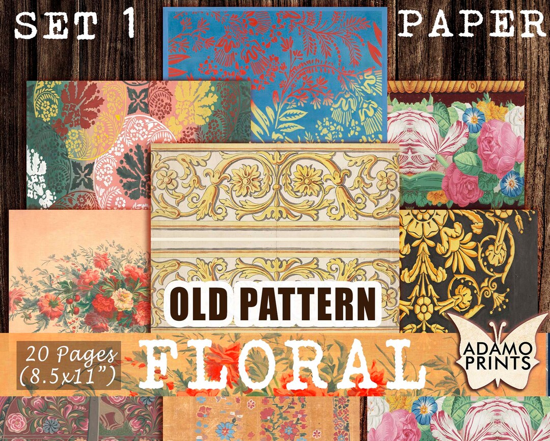 Floral Old Pattern Set1, Victorian Wallpaper, Digital Paper, Flower ...