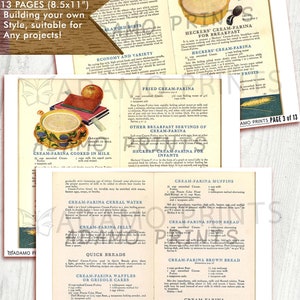 Ancient Food Cookbook, Recipe Digital, Printable Images, Vintage Image ...