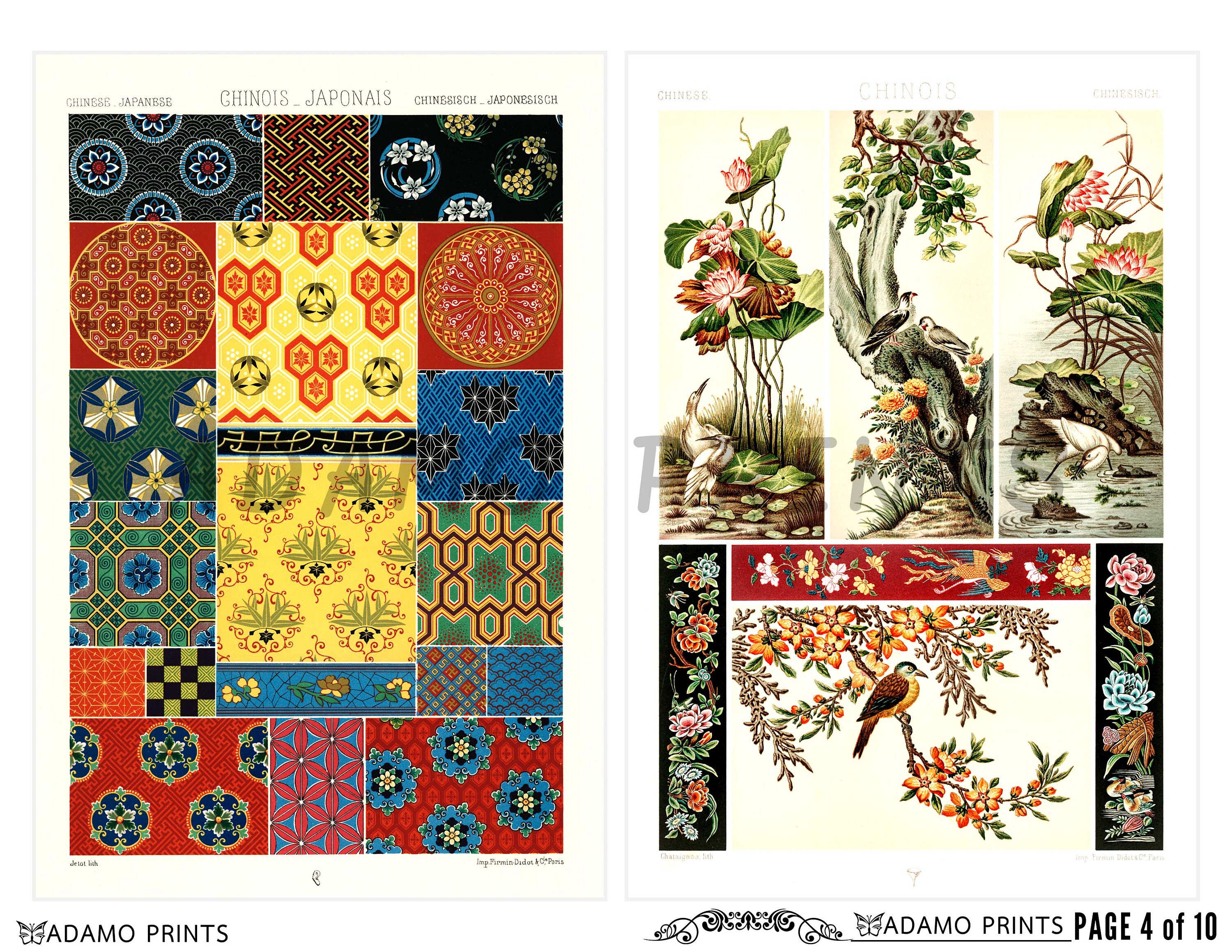 Oriental Art Digital Images Printable Images Vintage Art - Etsy