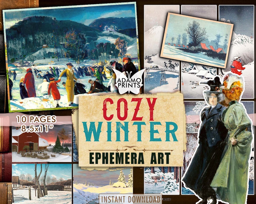 Cozy Winter, Digital Art, Journal Supplies, Ephemera Classic, Vintage ...