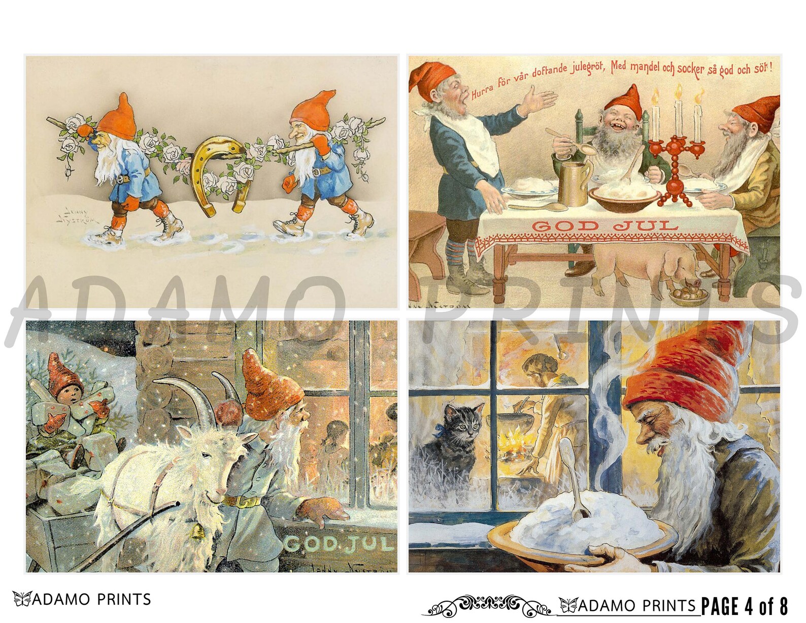 Rare Christmas Card Set1 Digital Images Vintage Art Collage | Etsy
