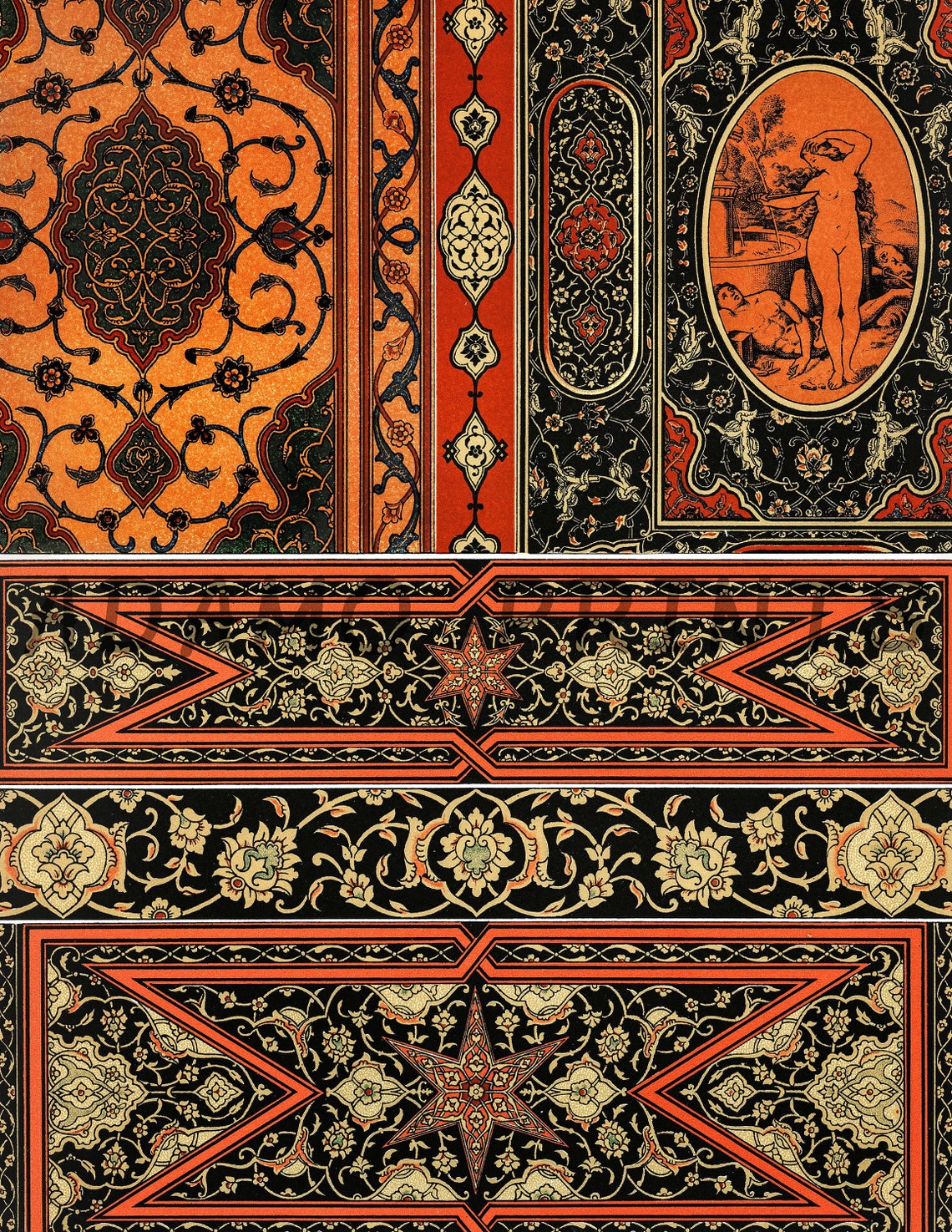 Medieval Pattern Digital Wallpaper Classic Art Printable | Etsy