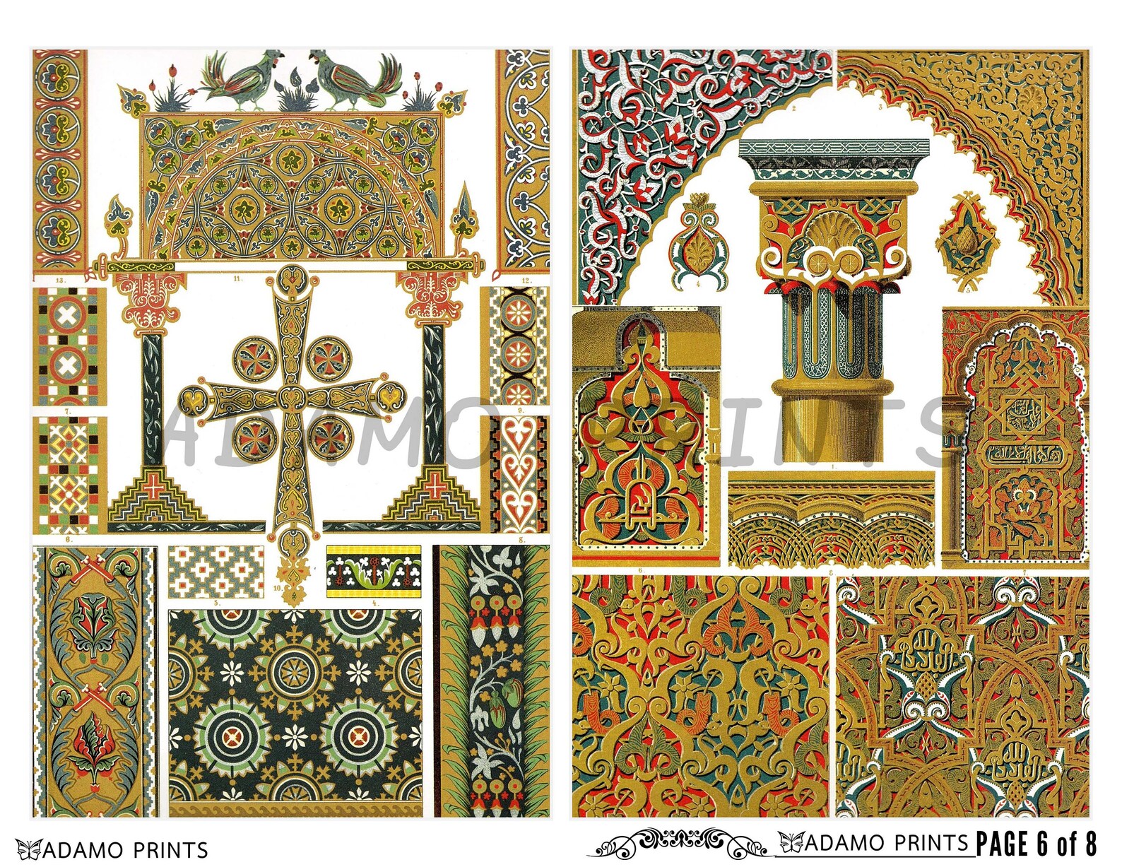 The Treasure Ornament Pattern Set3, Antique Wallpaper Digital, Paper ...