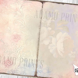 Basic Dusty Floral Junk Journal Kit, Digital Paper Background for ...
