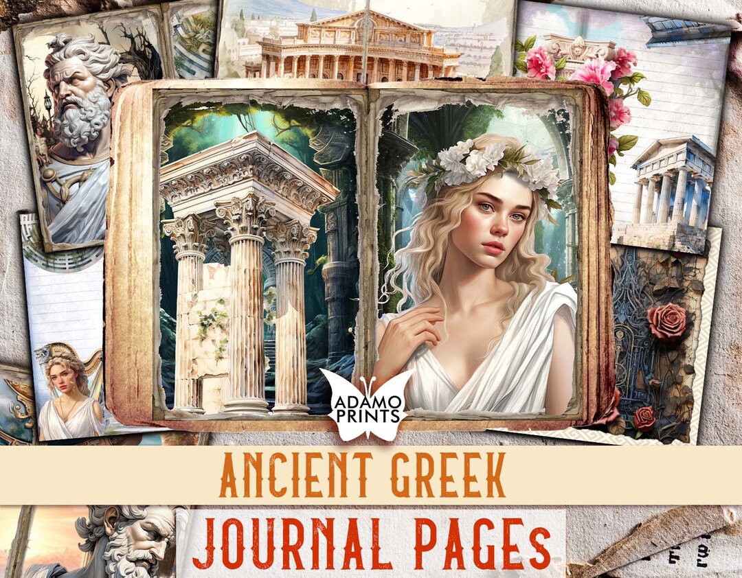 Ancient Greek Junk Journal Pages, Mythology, Collage Sheets, Ephemera ...