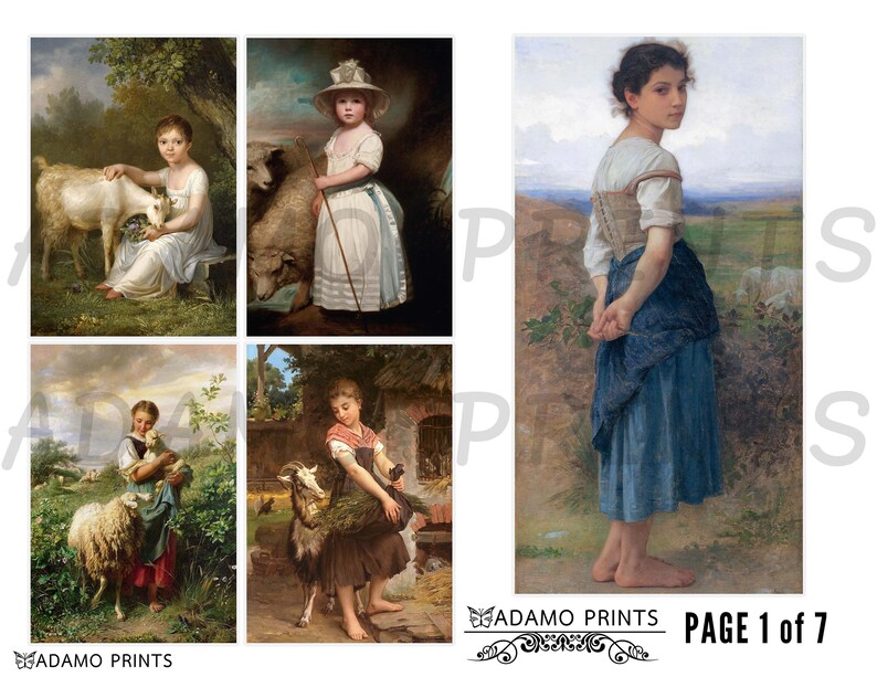 The Shepherd, Victorian Digital Art, Ephemera Art, Collage Sheet ...