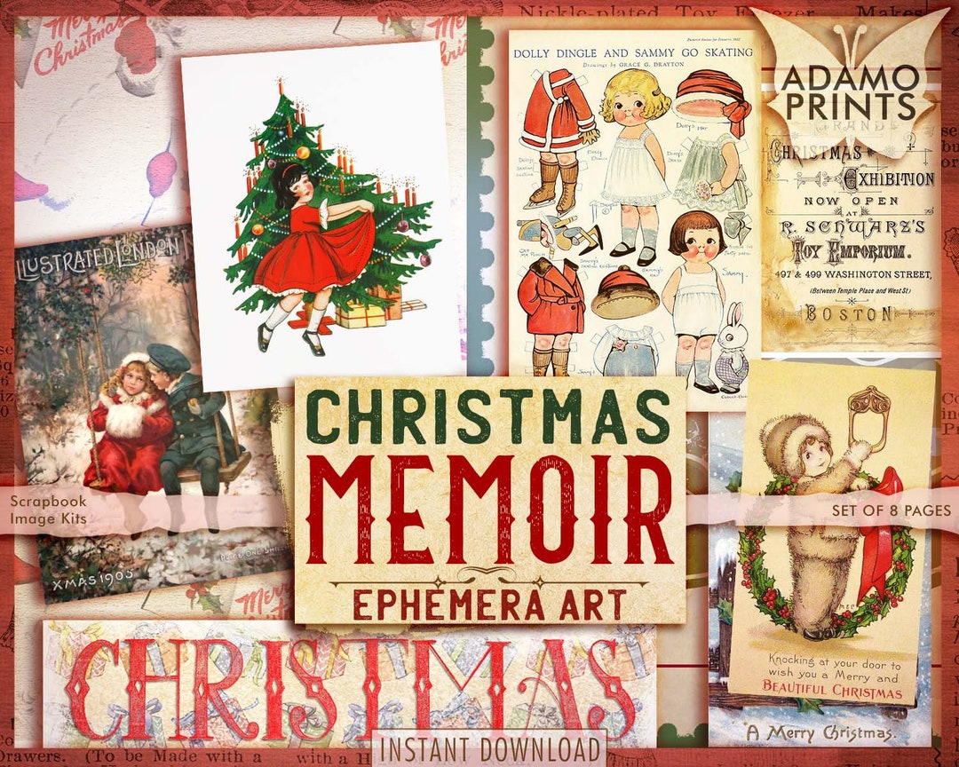 Christmas Memoir, December, Christmas Cards, Collage Sheet Christmas ...